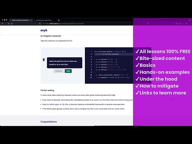 Introducing Snyk Learn: Free developer security education | Snyk