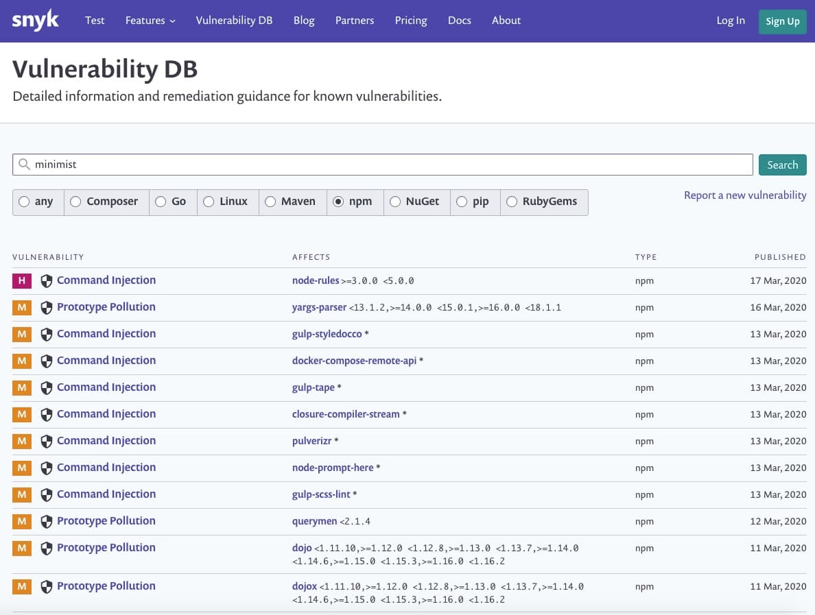Prototype pollution vulnerability in minimist npm package | Snyk