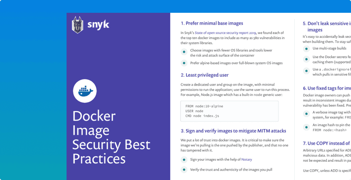 10 Docker Security Best Practices Docker Security Cheat Sheet Snyk